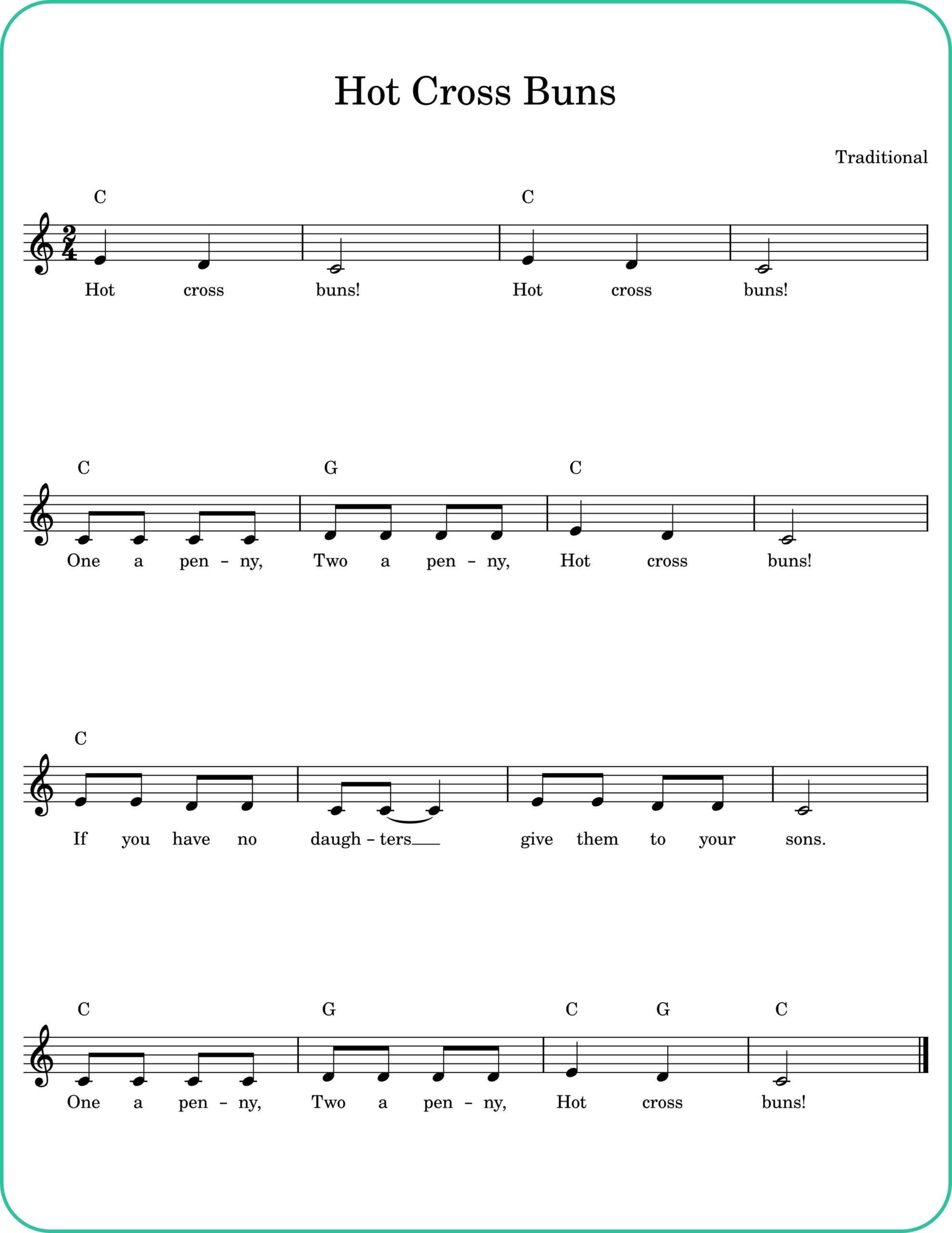 How to play "Hot cross buns" on piano? | Skoove