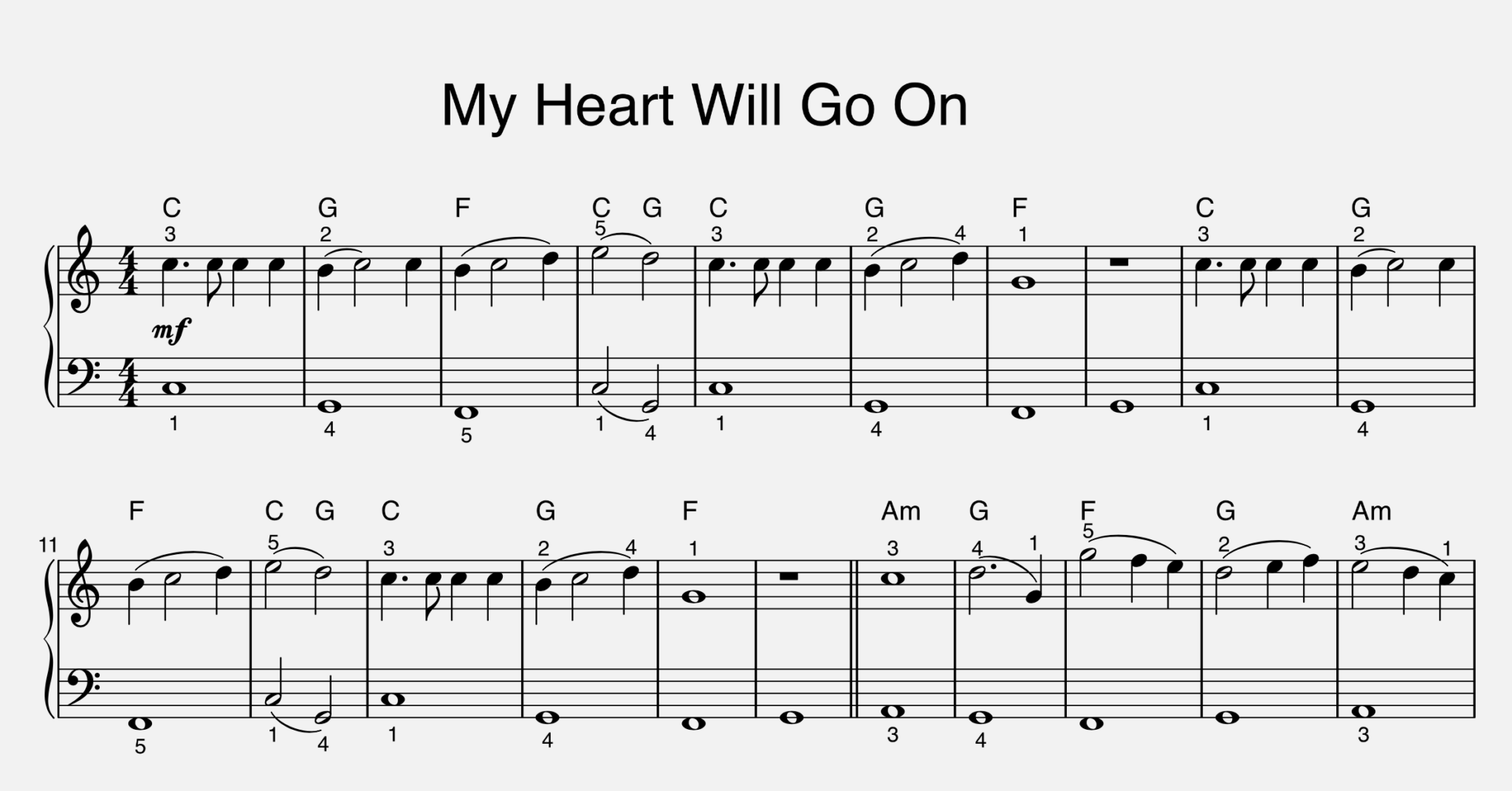 My Heart Will Go On piano notes for beginners | Skoove